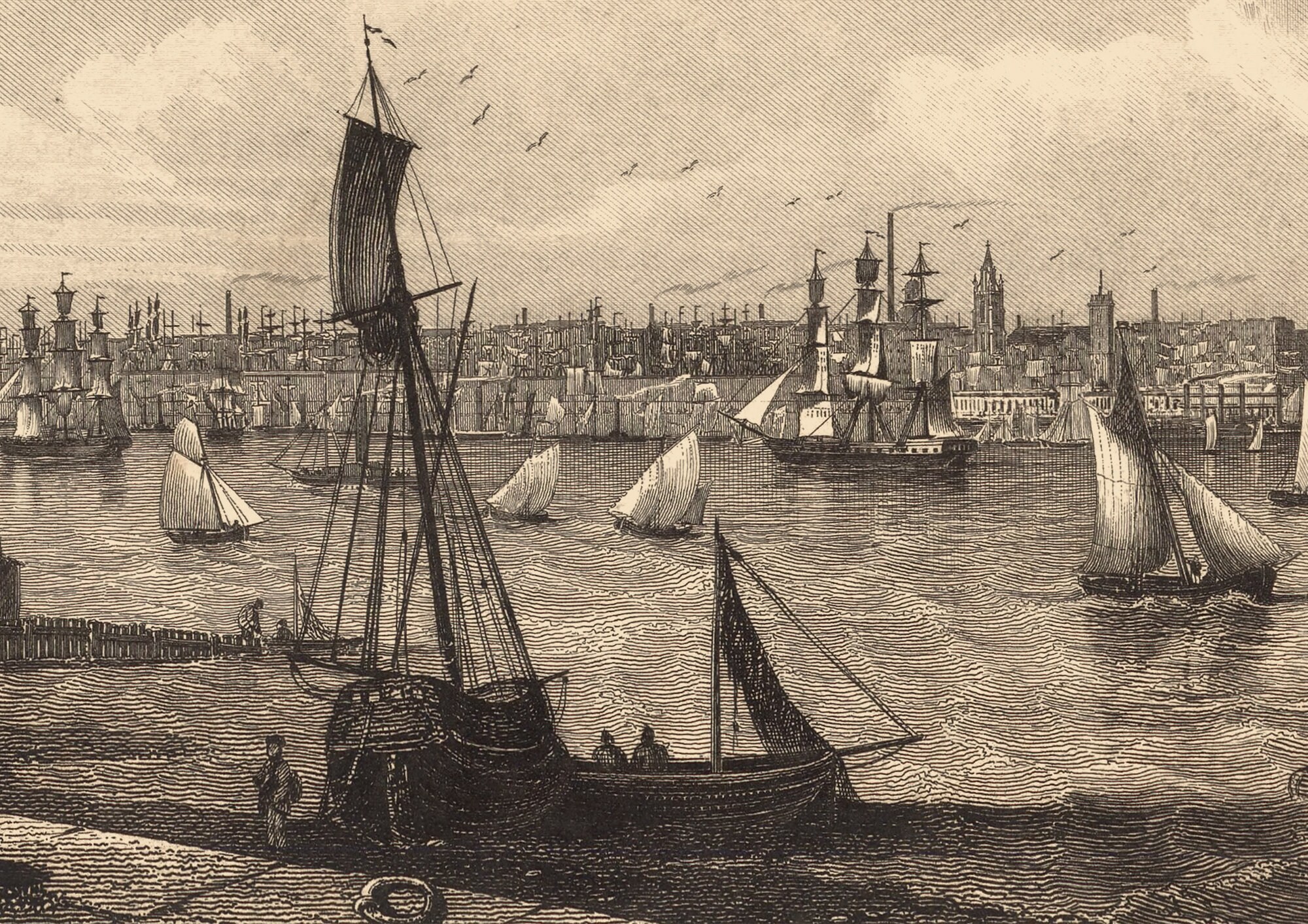 Vintage Liverpool Map Print: 1851 Tallis and Rapkin - Exceptional ...