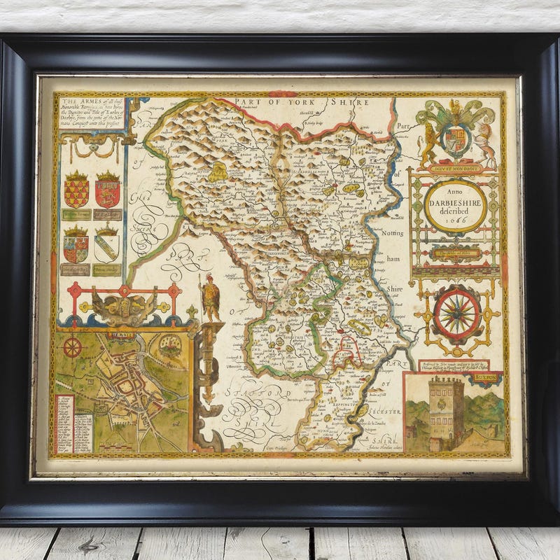 Derbyshire Map Uk - Etsy UK