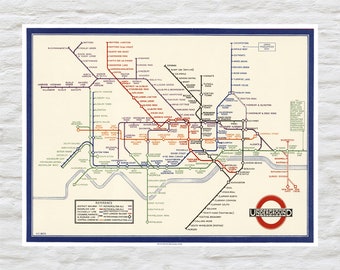 LONDON UNDERGROUND Map Harry Beck 1933 First Edition London Tube Map ...