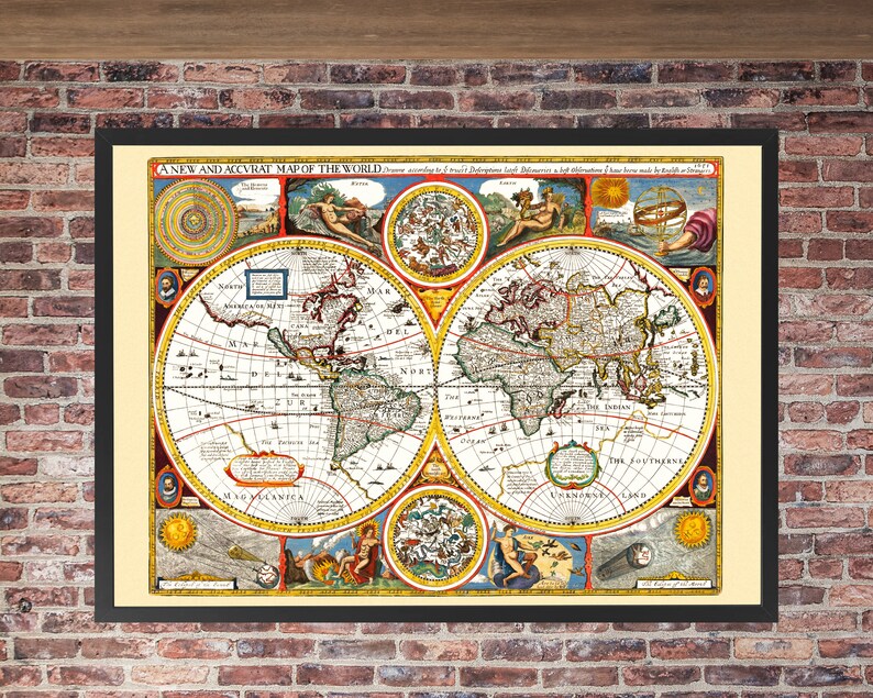 Stunning 'new and Accurate Map of the WORLD' by John | Etsy
