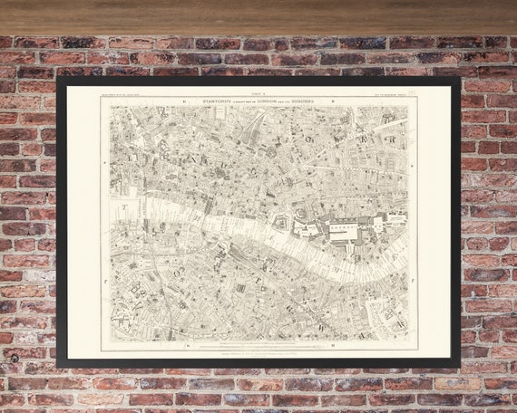 Old LONDON Map 1877 Whitechapel Spitalfields and Southwark | Etsy
