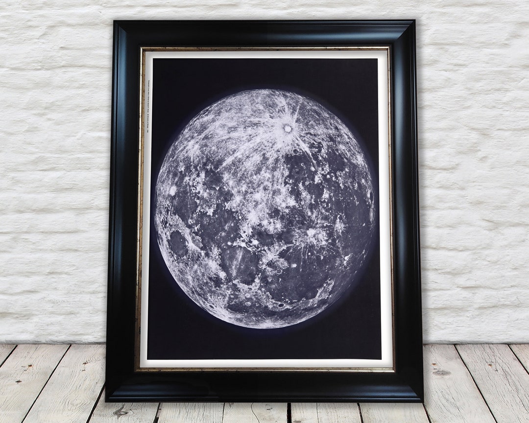 Stunning MOON Print 1960 - Celestial, Lunar, Moonscape - Exceptional ...