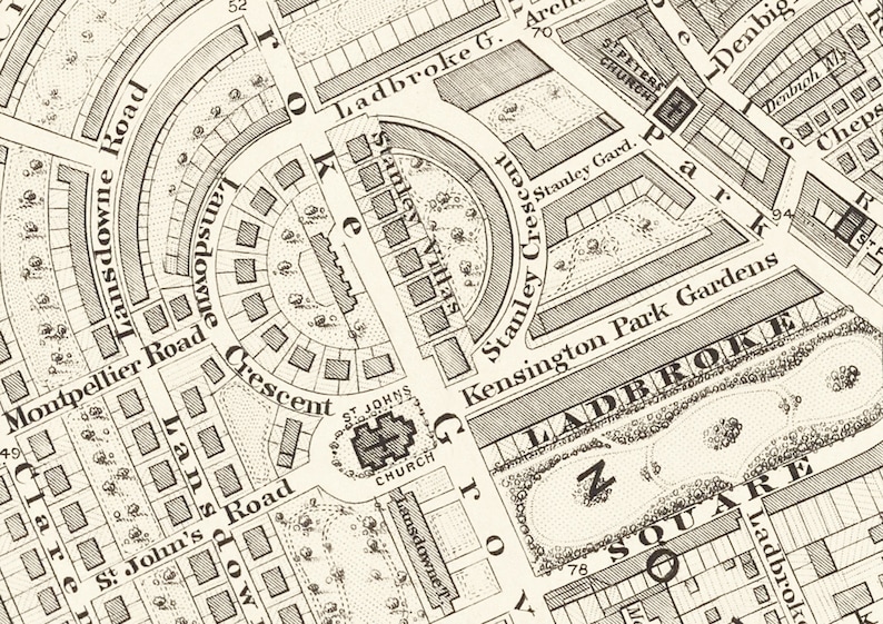 Old LONDON Map 1877 Kensington Bayswater and Notting Hill - Etsy UK
