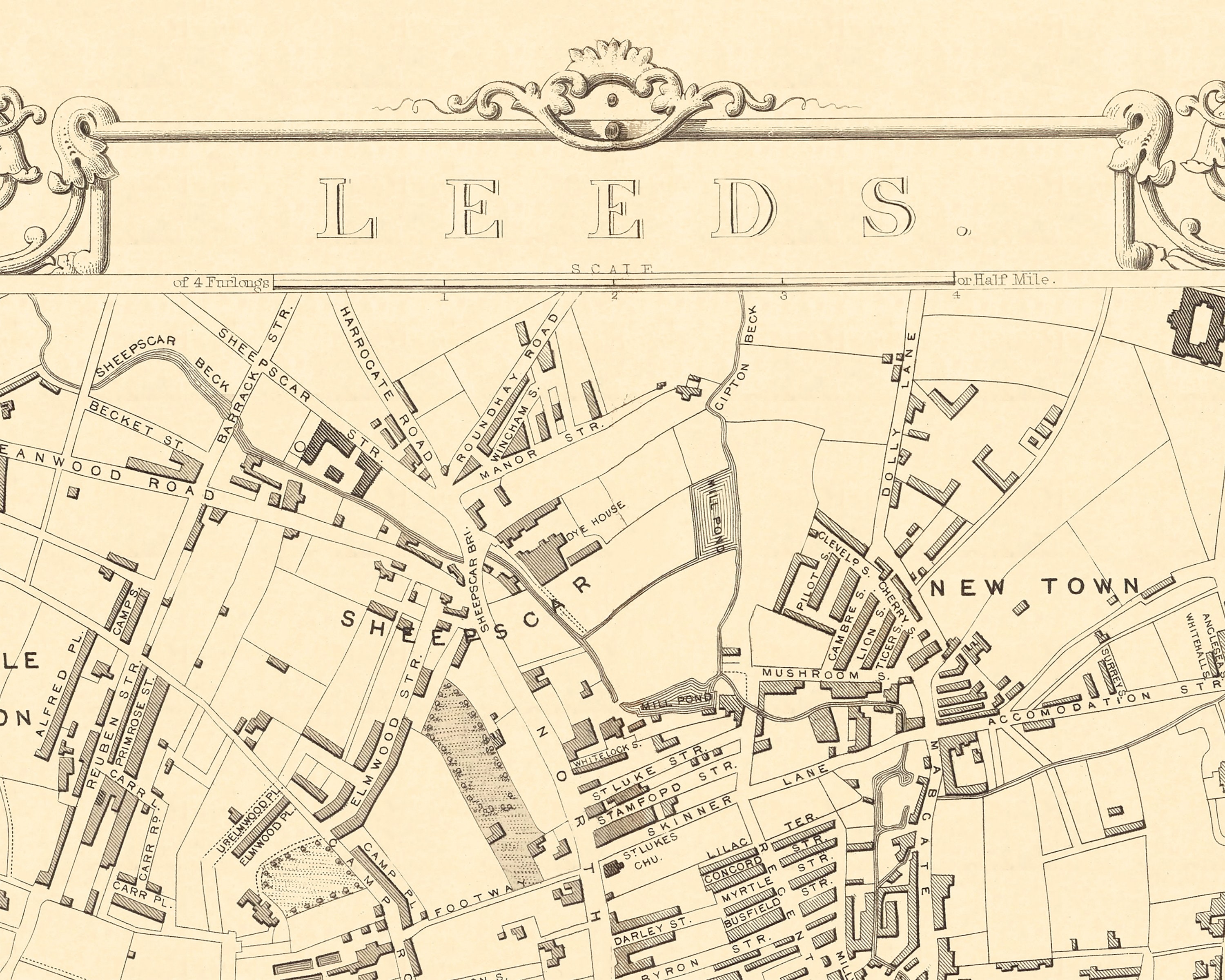 Vintage LEEDS Map C. 1851 by Rapkin and Tallis Fine - Etsy UK