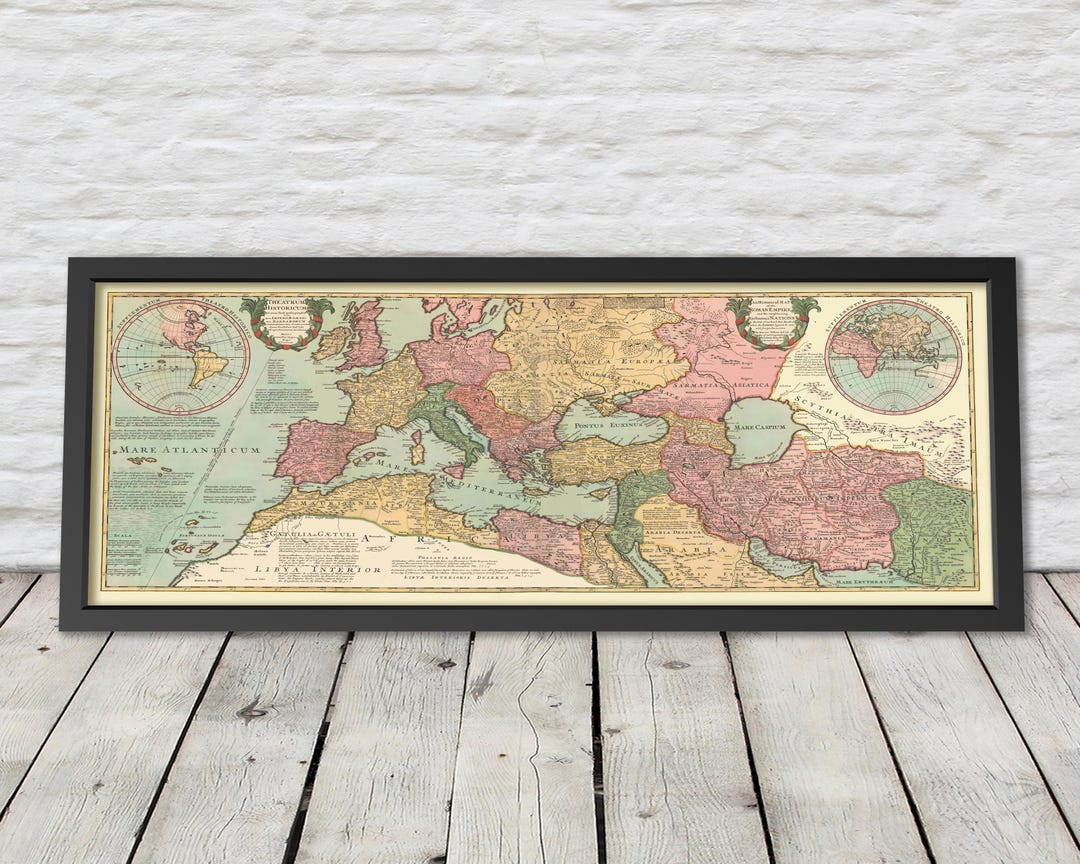 Rare Wide ROMAN EMPIRE Map Herman Moll 1709 Reproduction - Theatrum ...