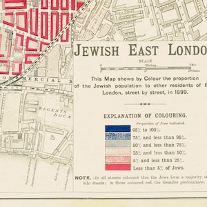 JEWISH East London Map 1899 Whitechapel George Arkell - Exceptional ...
