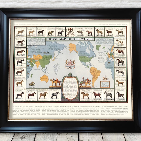 Horse Map of World - Etsy