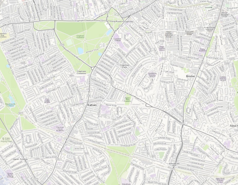 Old LONDON Map 1877 Clapham Common, Brixton and Balham Sheet 18 ...