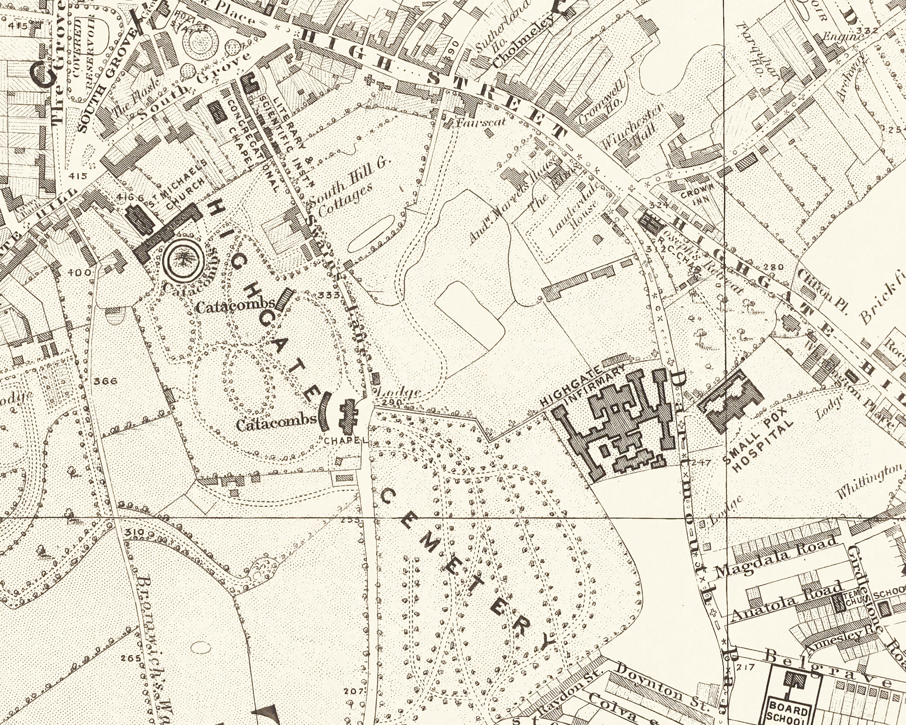 Old LONDON Map 1877 Highgate Holloway and Parliament Hill - Etsy UK