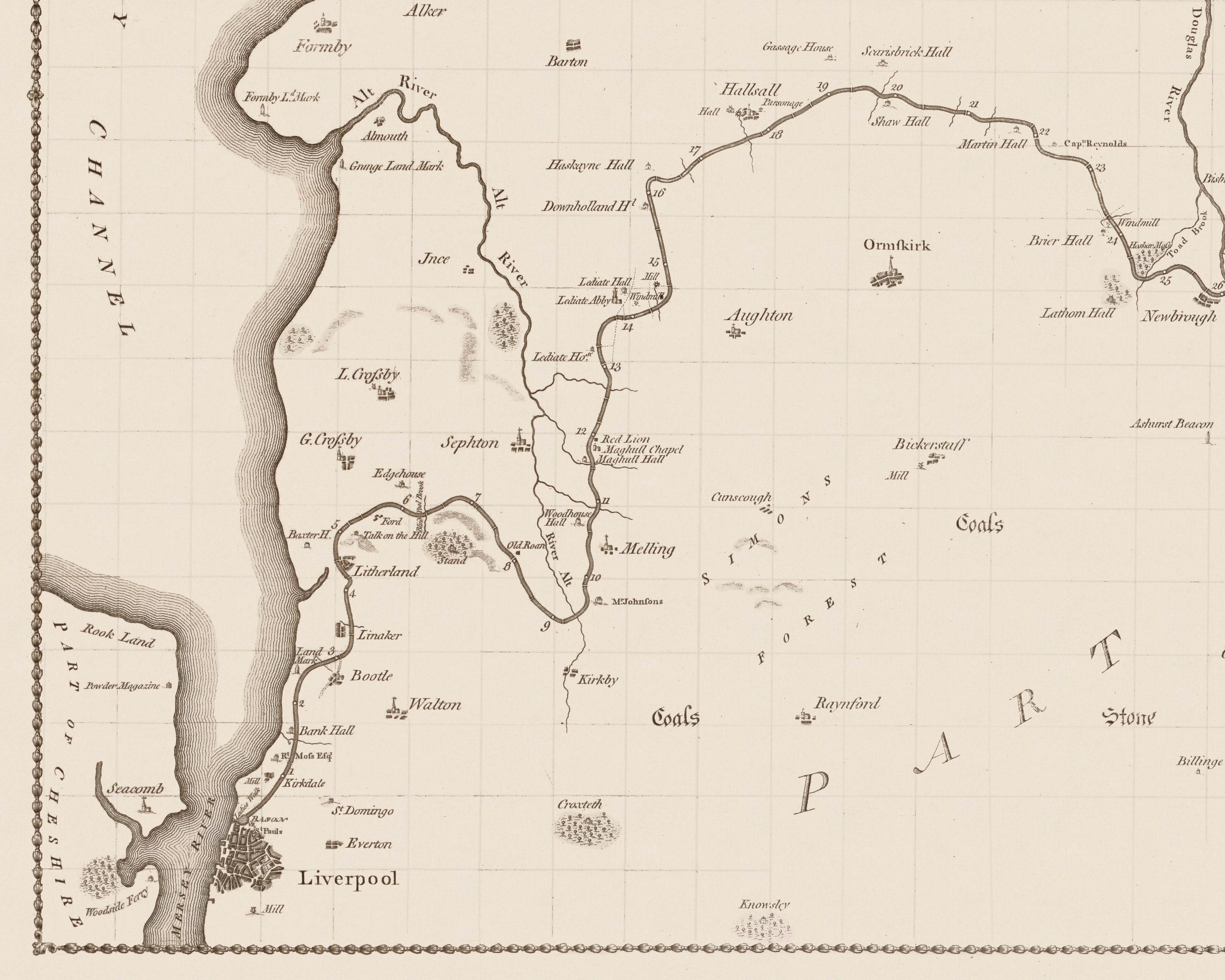 Rare CANAL Map LEEDS and Liverpool Canal C. 1775 Surveyed by | Etsy UK