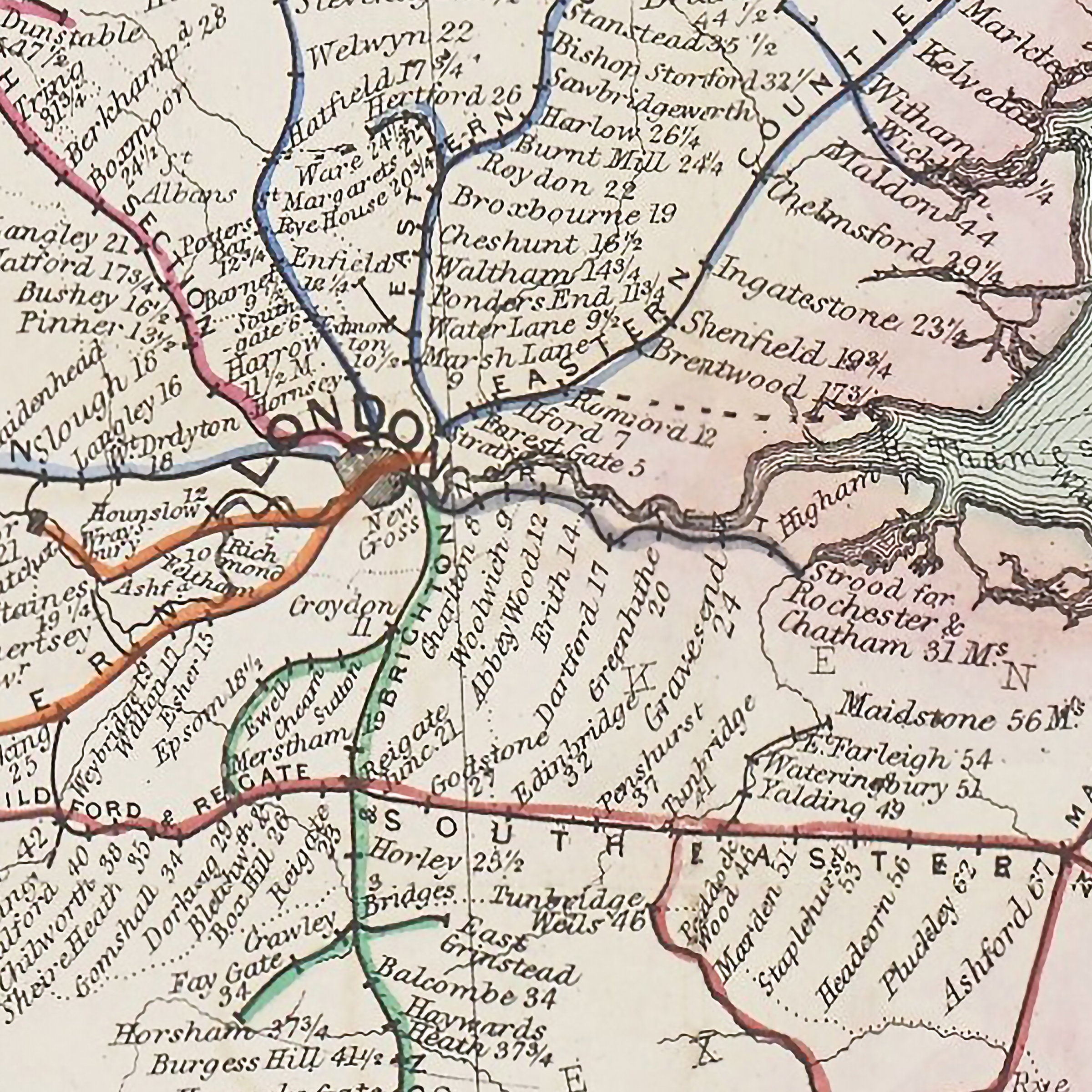 Rare Famous BRADSHAW'S RAILWAY Map 1853 Restored Reproduction ...