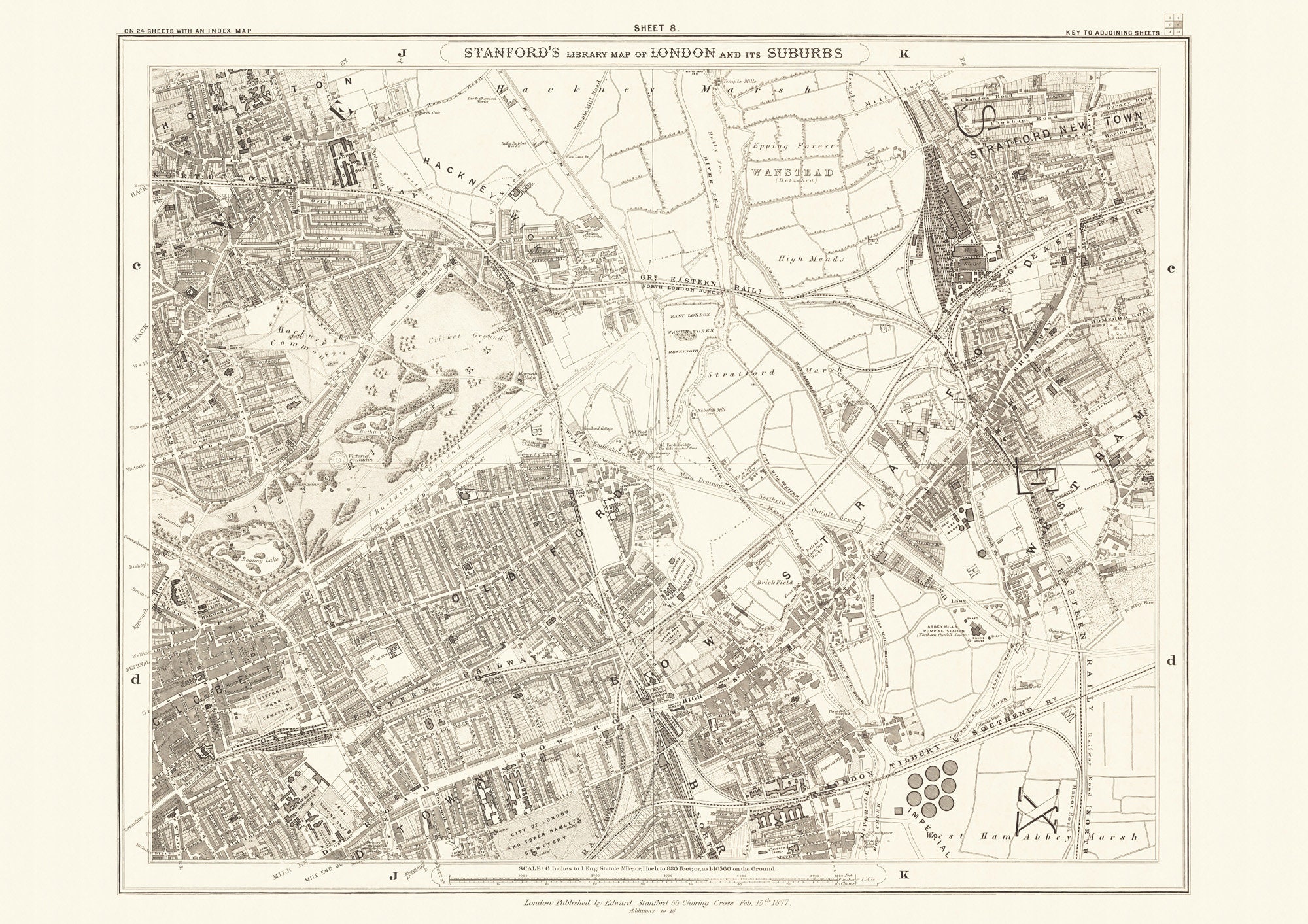 Old LONDON Map 1877 Stratford Victoria Park Hackney Wick and | Etsy UK