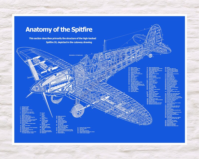 SUPERMARINE SPITFIRE Cutaway Metal Sign Exceptional Quality 30x40cm ...