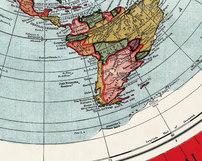 Gleason's FLAT EARTH Map of the World 1892 - Etsy UK