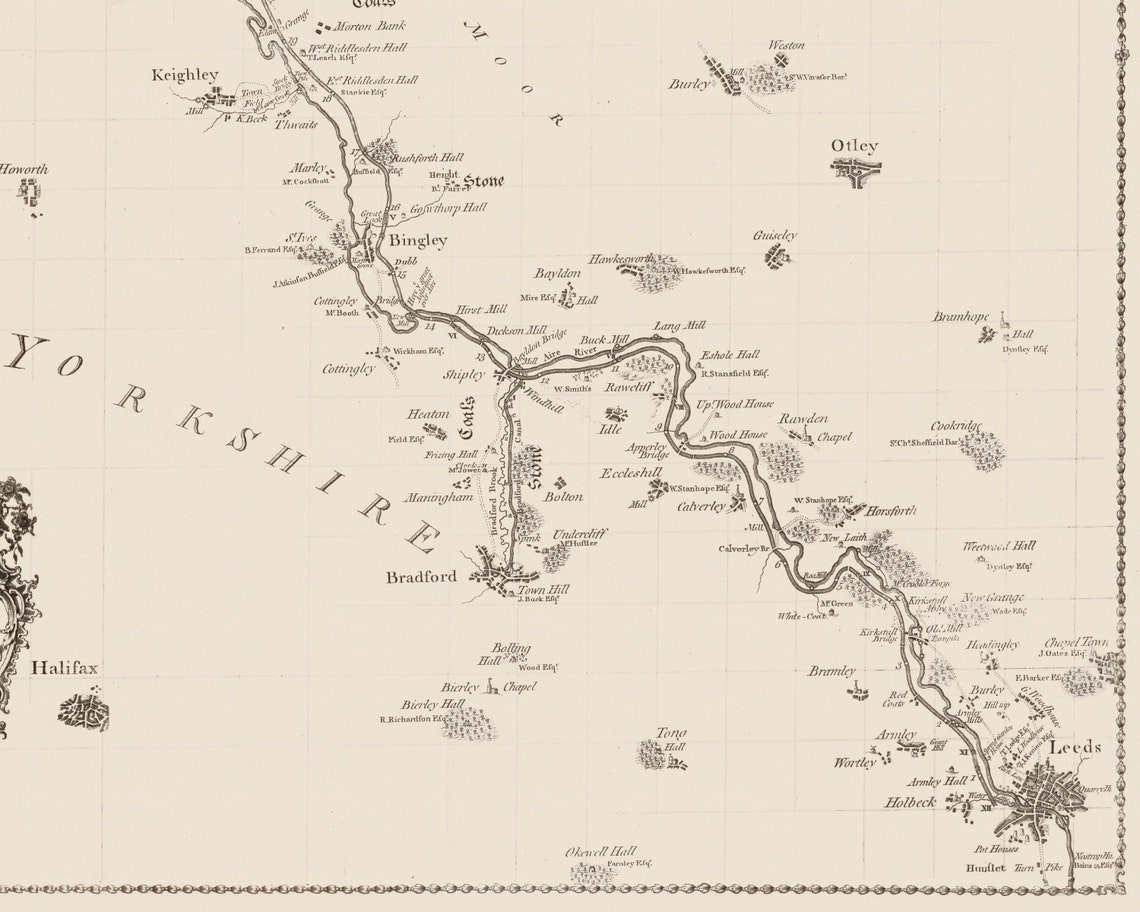 Rare CANAL Map LEEDS and Liverpool Canal C. 1775 Surveyed by - Etsy UK
