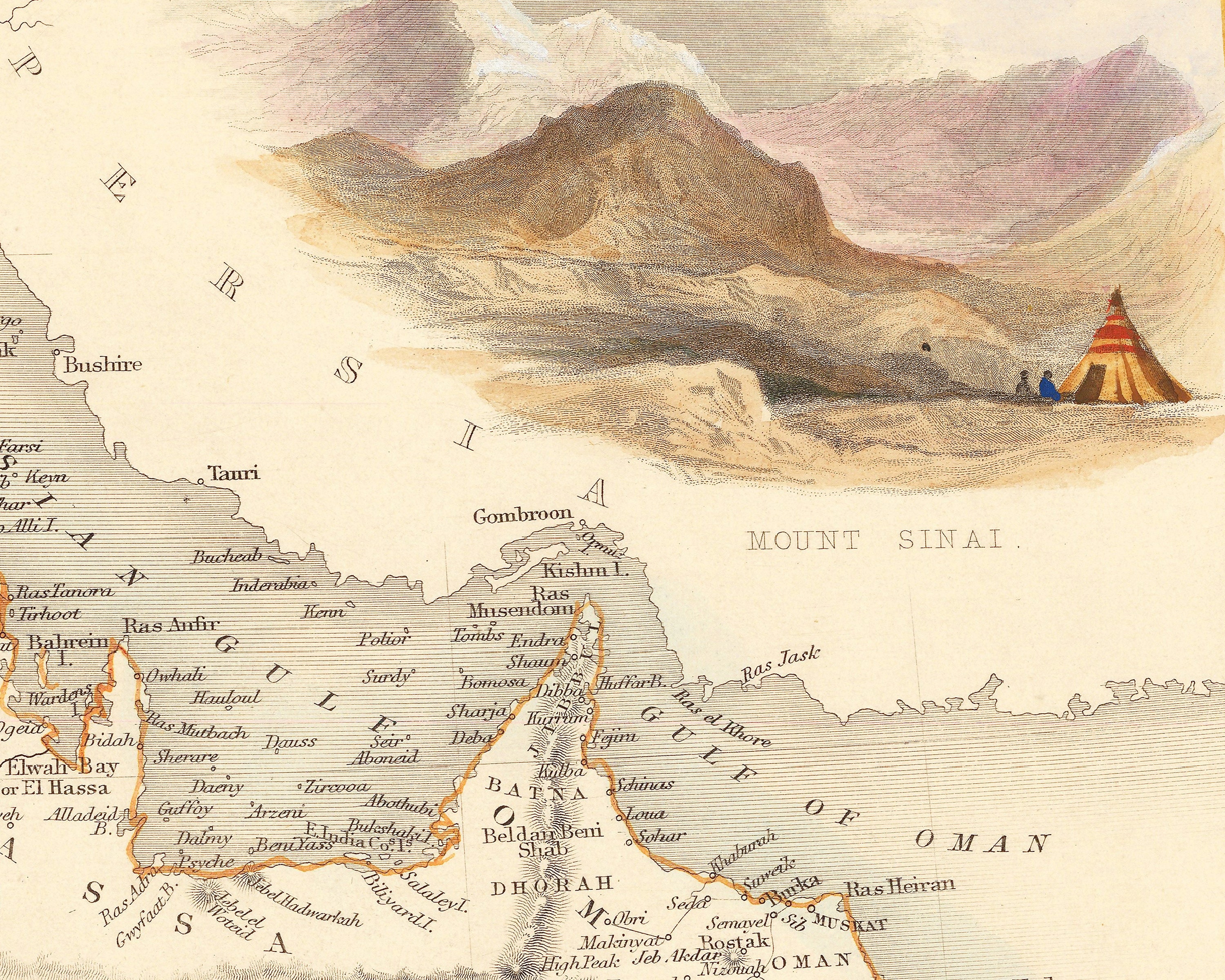 Old ARABIA Map Tallis & Rapkin 1851 Mecca, Saudi, UAE, Jordan, Oman ...