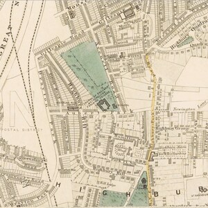 Old LONDON Colour Map 1891 Highbury, Finsbury Park - Exceptional ...