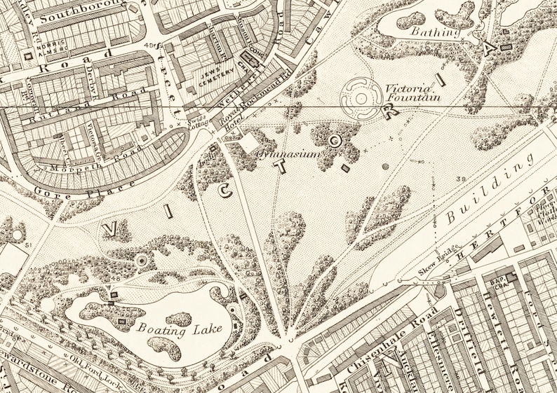 Old LONDON Map 1877 Stratford Victoria Park Hackney Wick - Etsy UK