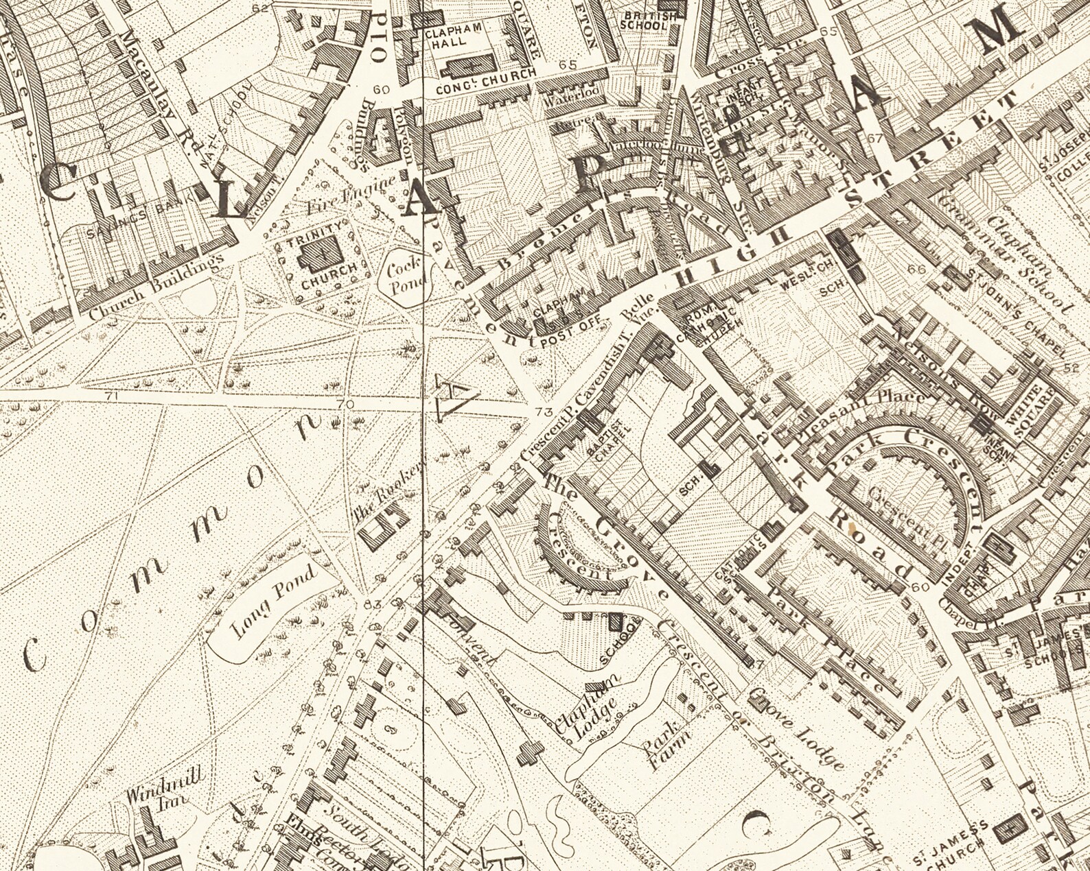 Old LONDON Map 1877 Clapham Common, Brixton and Balham Sheet 18 ...