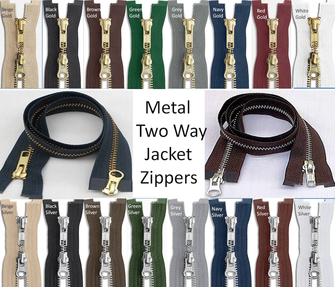 2-way #5 Metal Jacket Zipper | 2-way #5 Brass Jacket Zipper | 2-way #5 ...