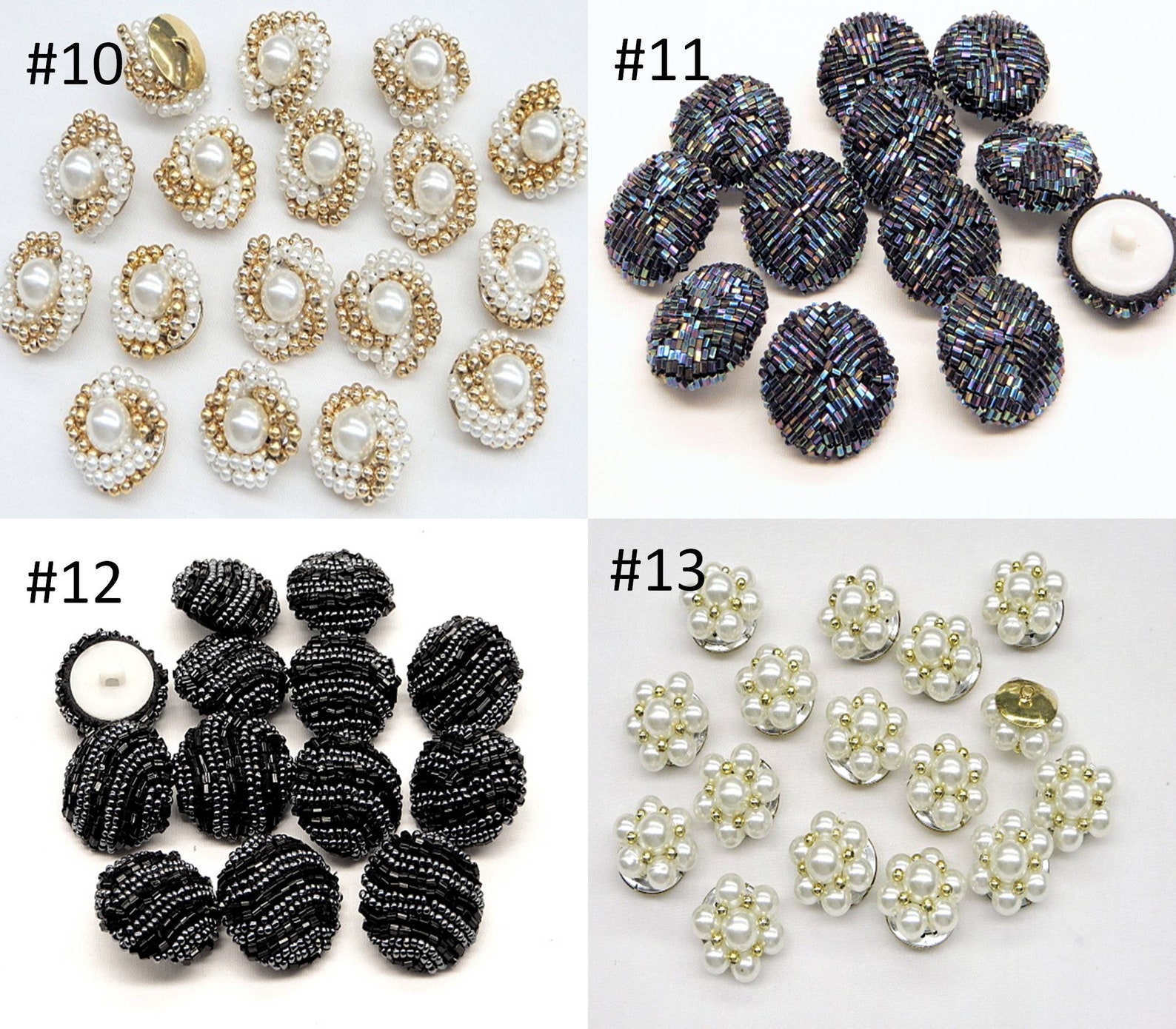Beaded Buttons Sequin Buttons Bridal Buttons - Etsy