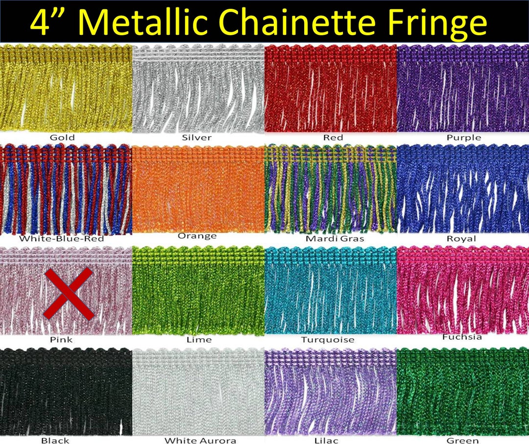 4" Wide Metallic Chainette Fringe Trims - Etsy