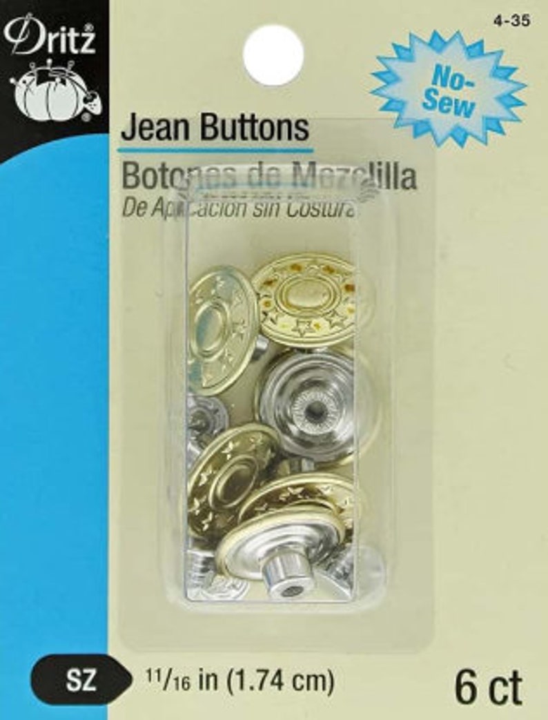 No Sew Jean and Dungaree Buttons by Dritz - Etsy