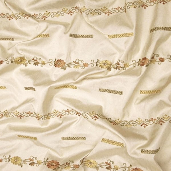 Embroidered Silk Fabric - Etsy
