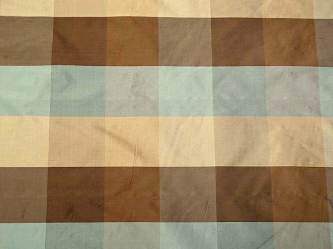 100% Silk Check Fabric - Etsy