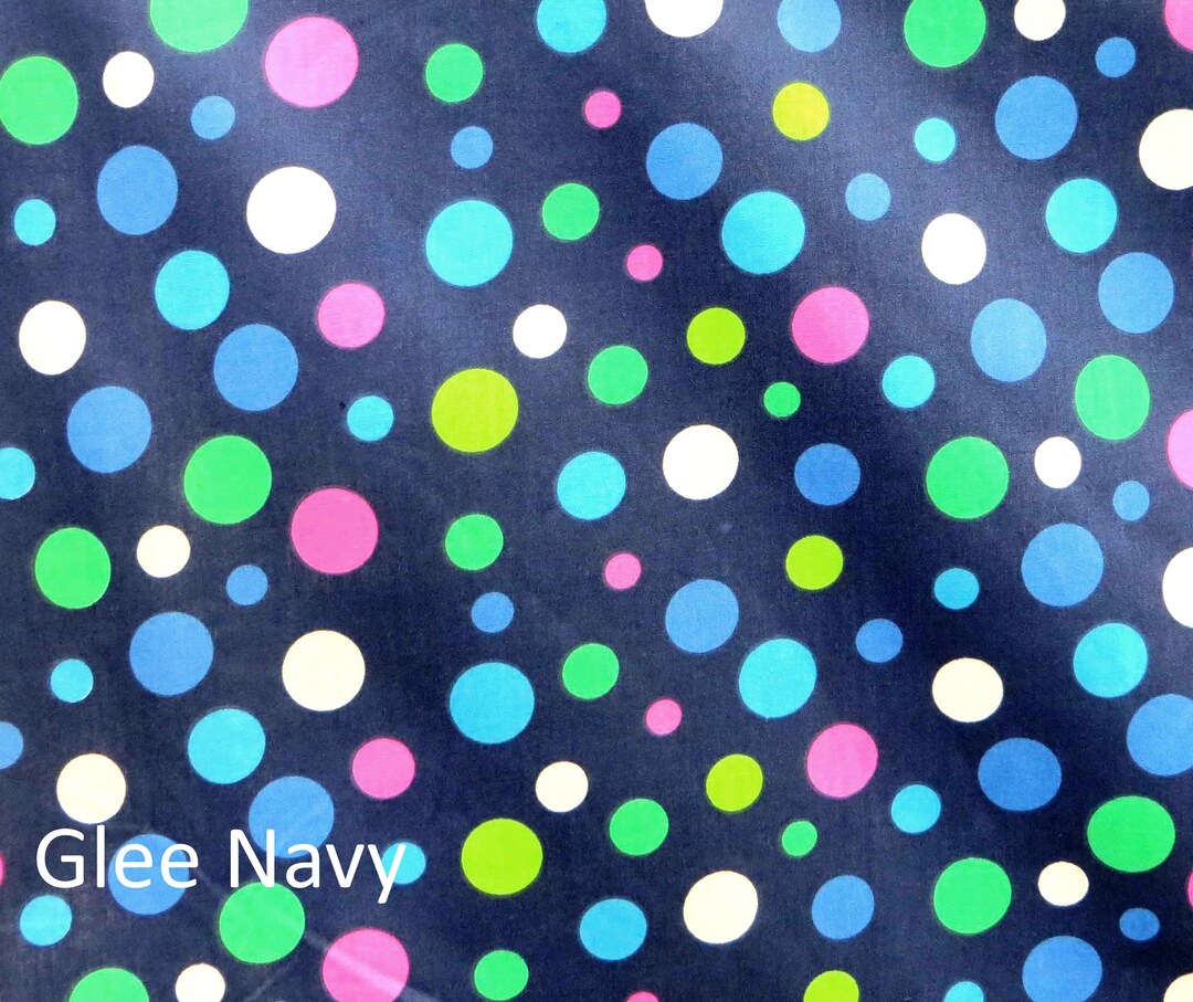 Navy Blue Glee Print Fabric by the Yard - Etsy