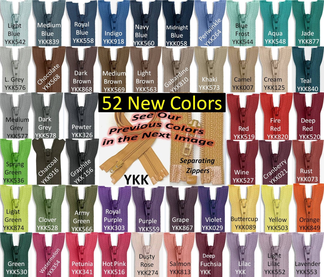 Lightweight Separating Zippers for Formal Wear & Sweaters | New Colors ...