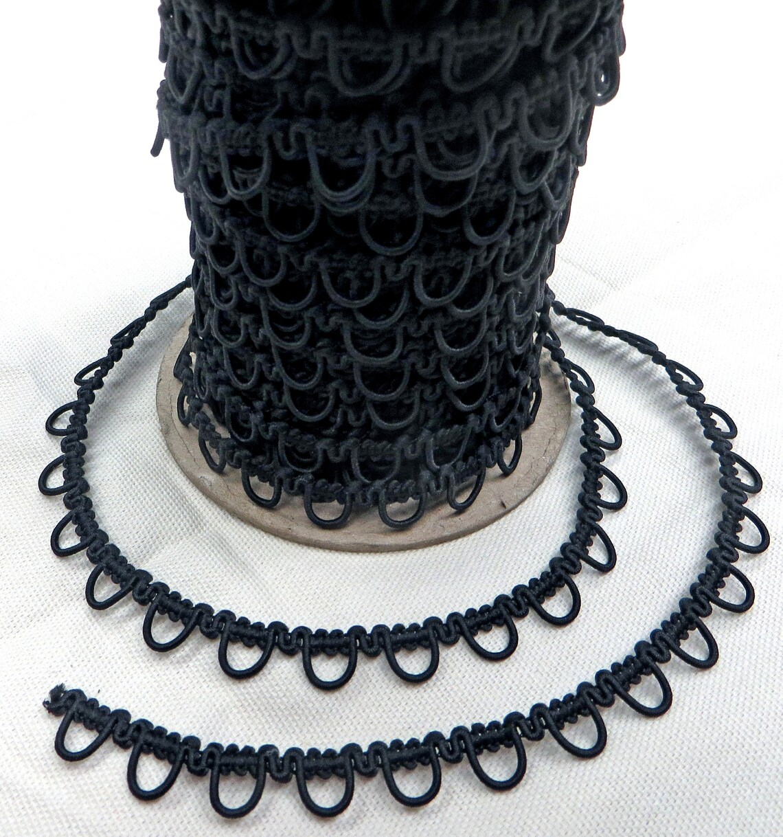 1/2-inch Elastic Button Loop Tape White Ivory Black | Etsy