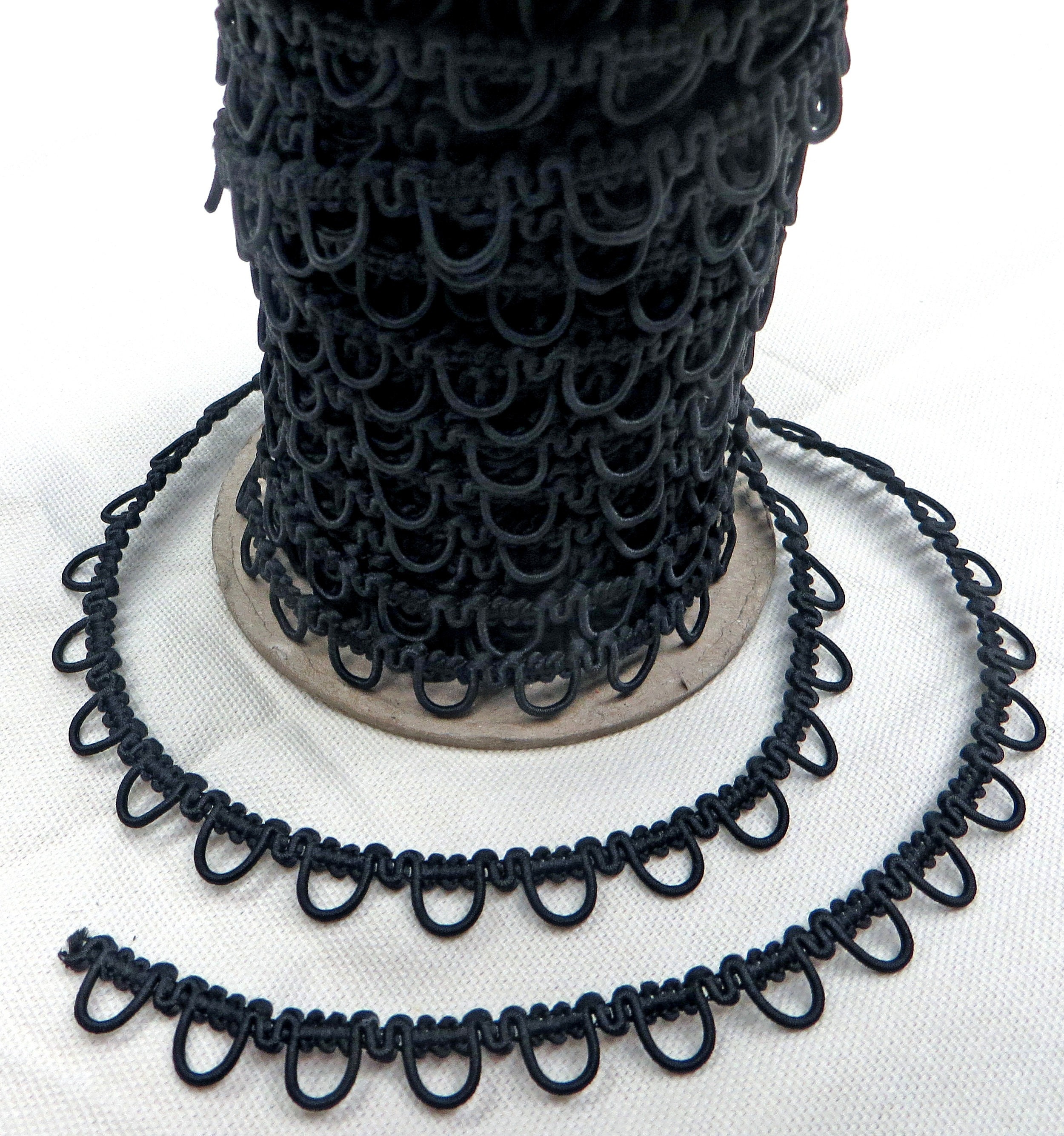 1/2-inch Elastic Button Loop Tape White | Ivory | Black - Etsy