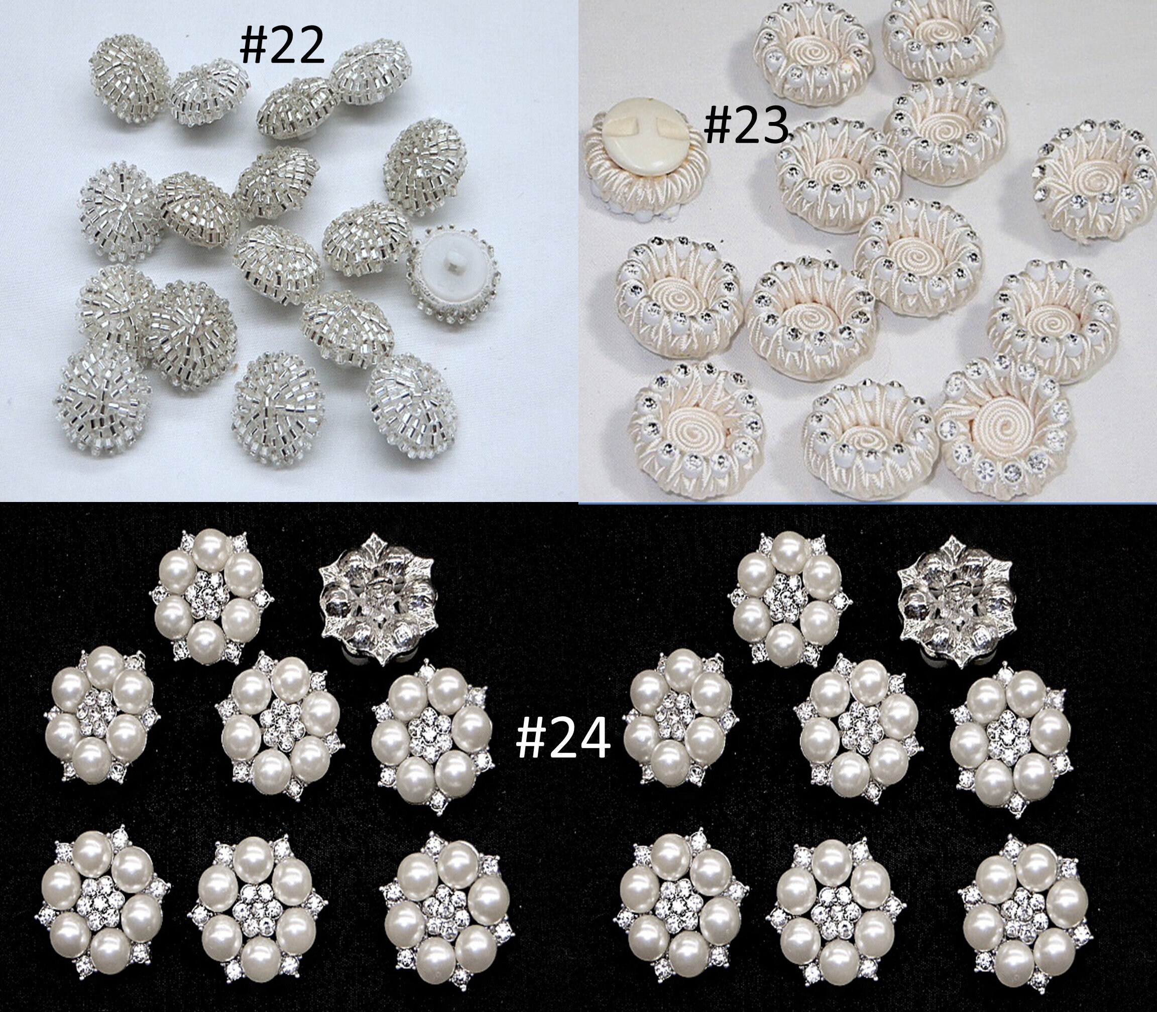 Beaded Buttons Rhinestone Buttons Bridal Buttons - Etsy