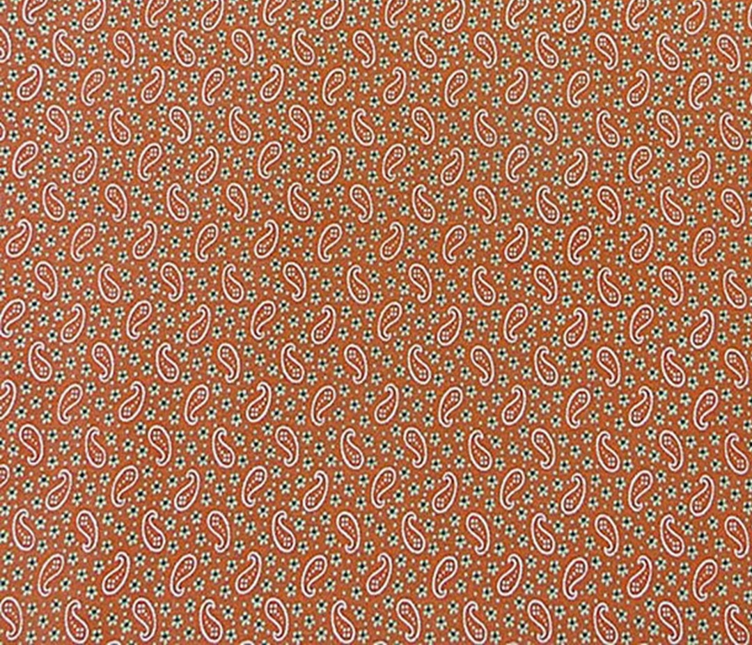 Rust/brown Paisley 100% Cotton Fabric by the Yard - Etsy