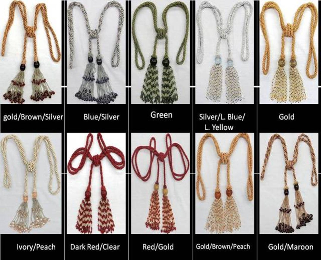 Beaded Double Tassel Tiebacks - Etsy