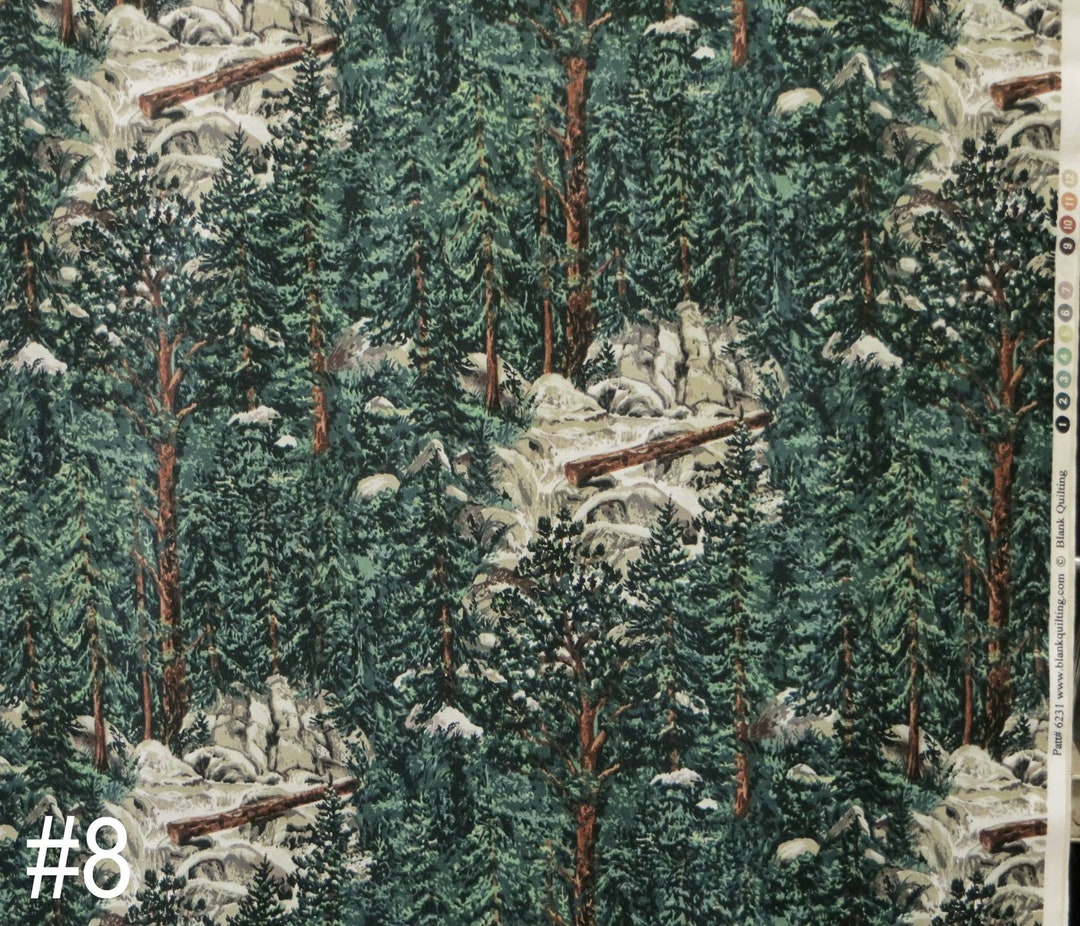 Pine Trees 100% Cotton Fabric by the Yard - Etsy