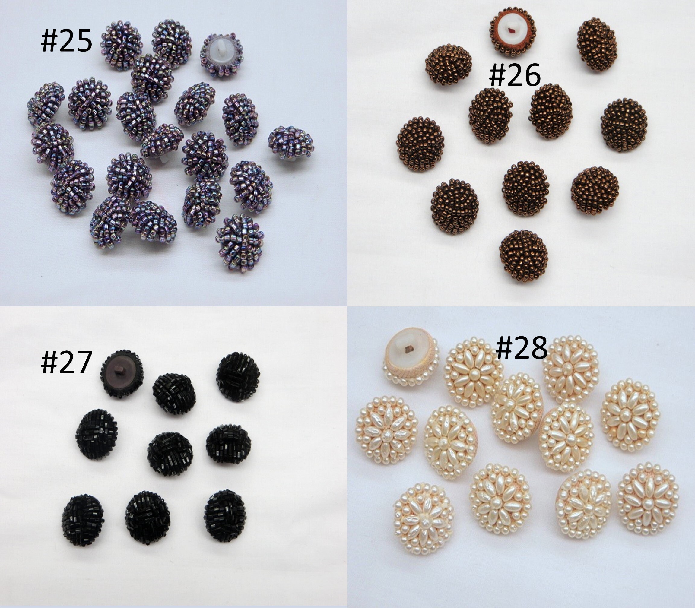 Beaded Buttons | Rhinestone Buttons | Bridal Buttons | Embellishment ...