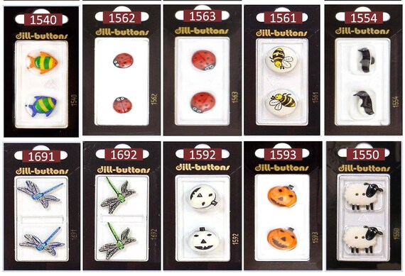 Dill Novelty Buttons Craft Buttons Bugs Buttons Animal - Etsy