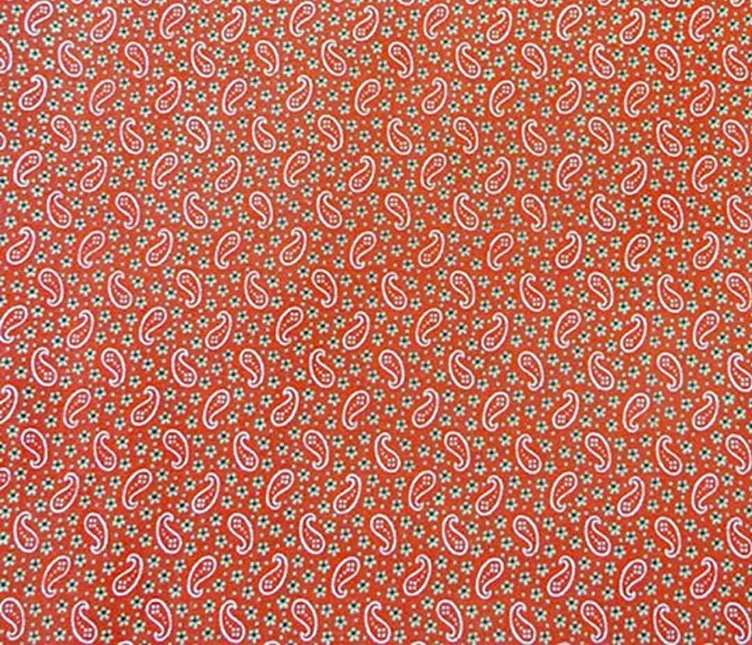 Red Paisley 100% Cotton Fabric by the Yard - Etsy