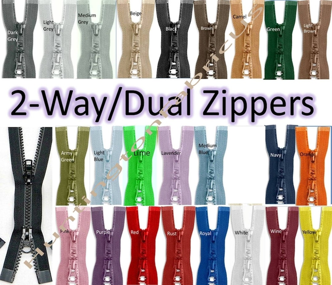 2 Way #5 Molded Plastic Jacket Zipper | Dual Jacket Zipper | Double ...