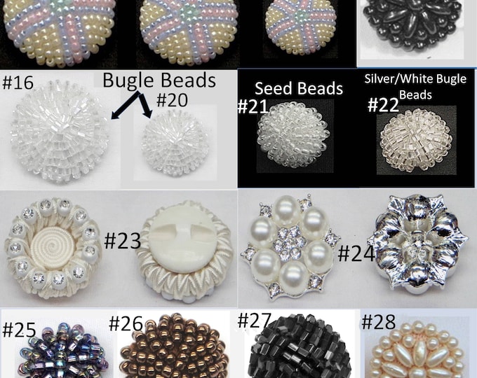 Beaded Buttons Sequin Buttons Bridal Buttons - Etsy