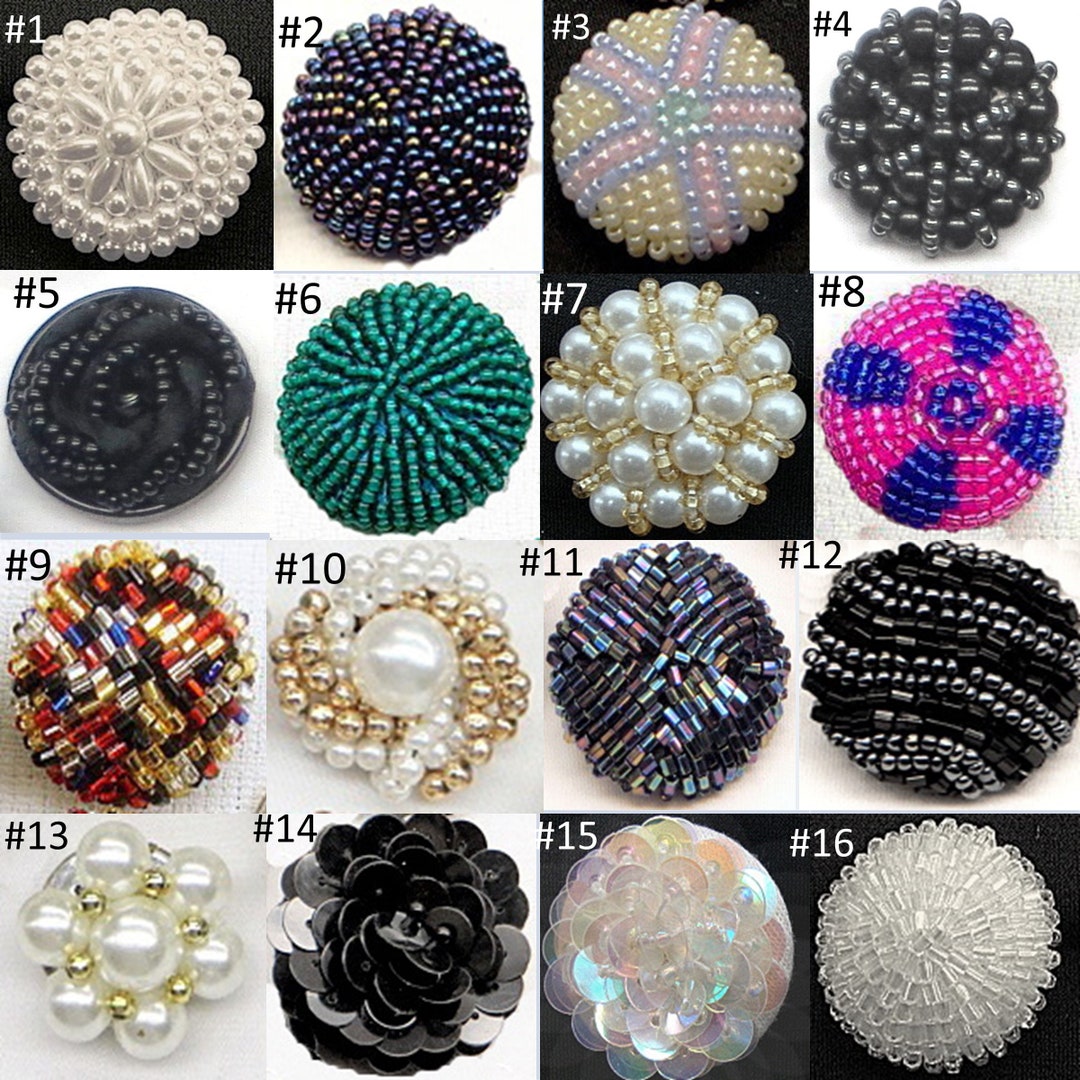 Beaded Buttons | Sequin Buttons | Bridal Buttons | Embellishment ...
