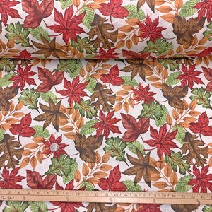 Autumn Leaves Cotton Print Fabric by the Yard - Etsy