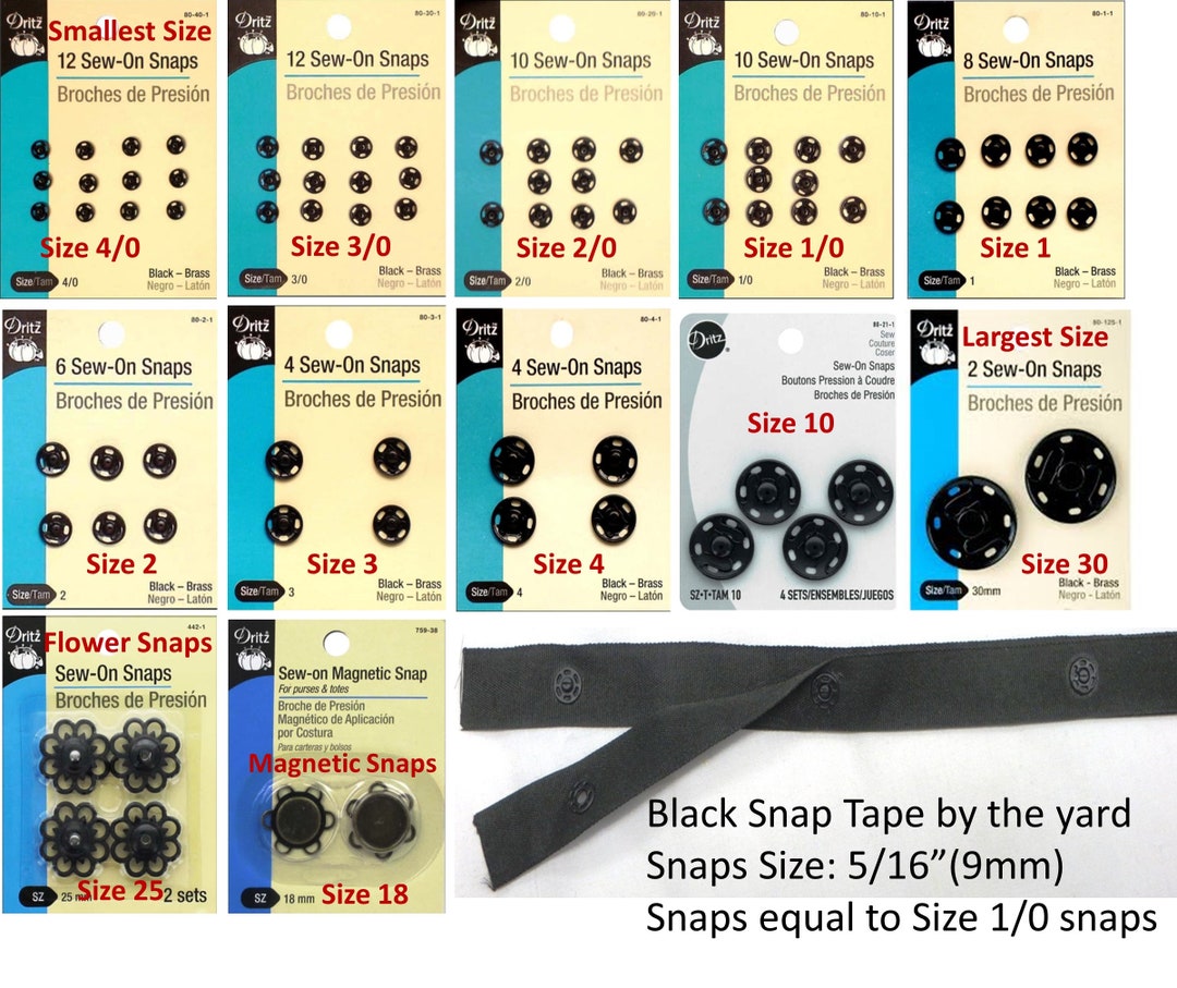 Dritz Sew-on Black Snaps - Etsy