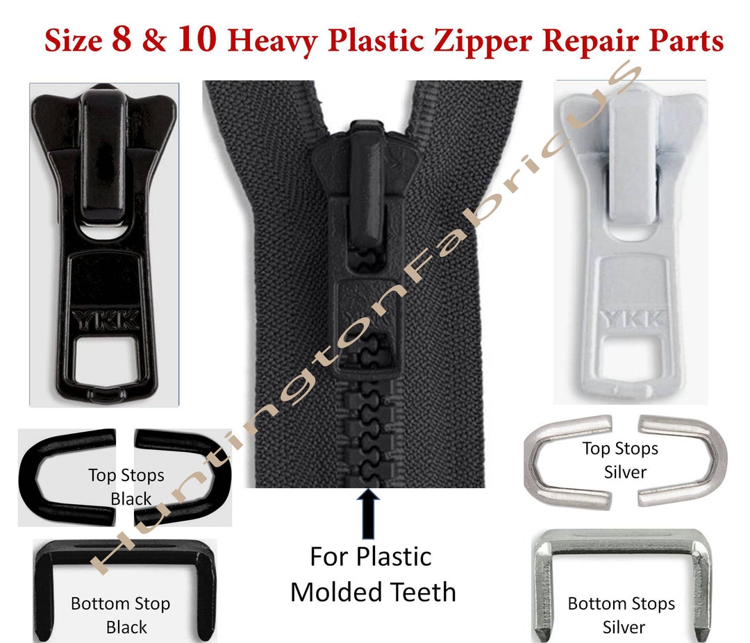 Zipper Sliders for Heavy Size 8 and 10 Plastic Zippers | Zipper Stops ...