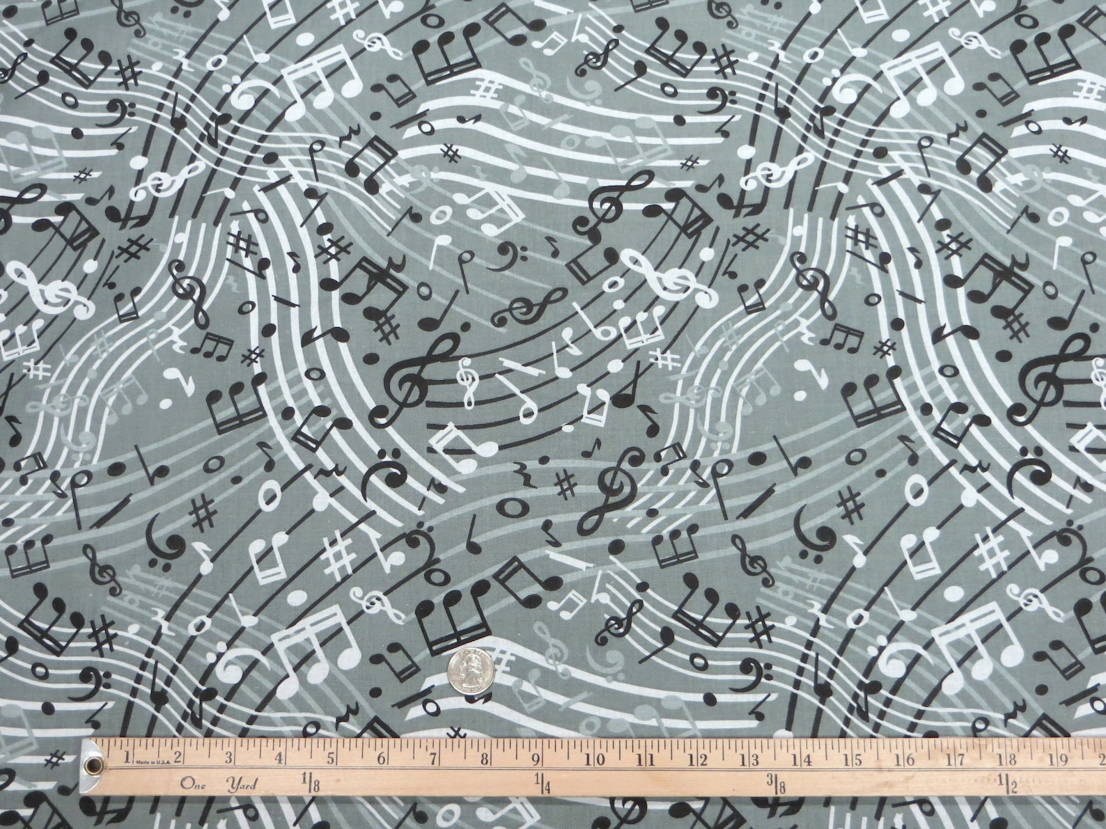Music Notes Fabric Cotton by the Yard - Etsy