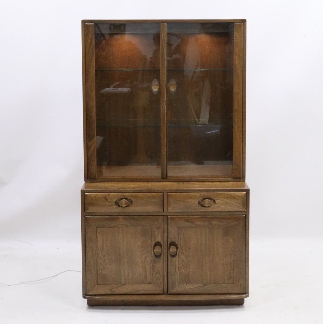 Small Ercol Windsor Sideboard Display Cabinet Top Light Finish FREE UK ...