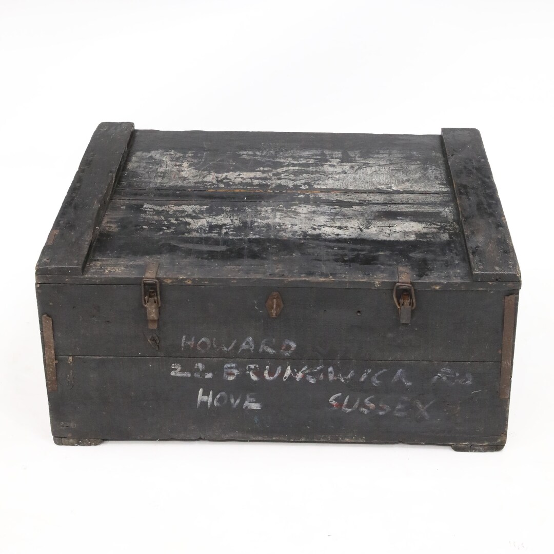 Military Strong Box Chest Iron Handles Trunk Coffee Table FREE UK ...