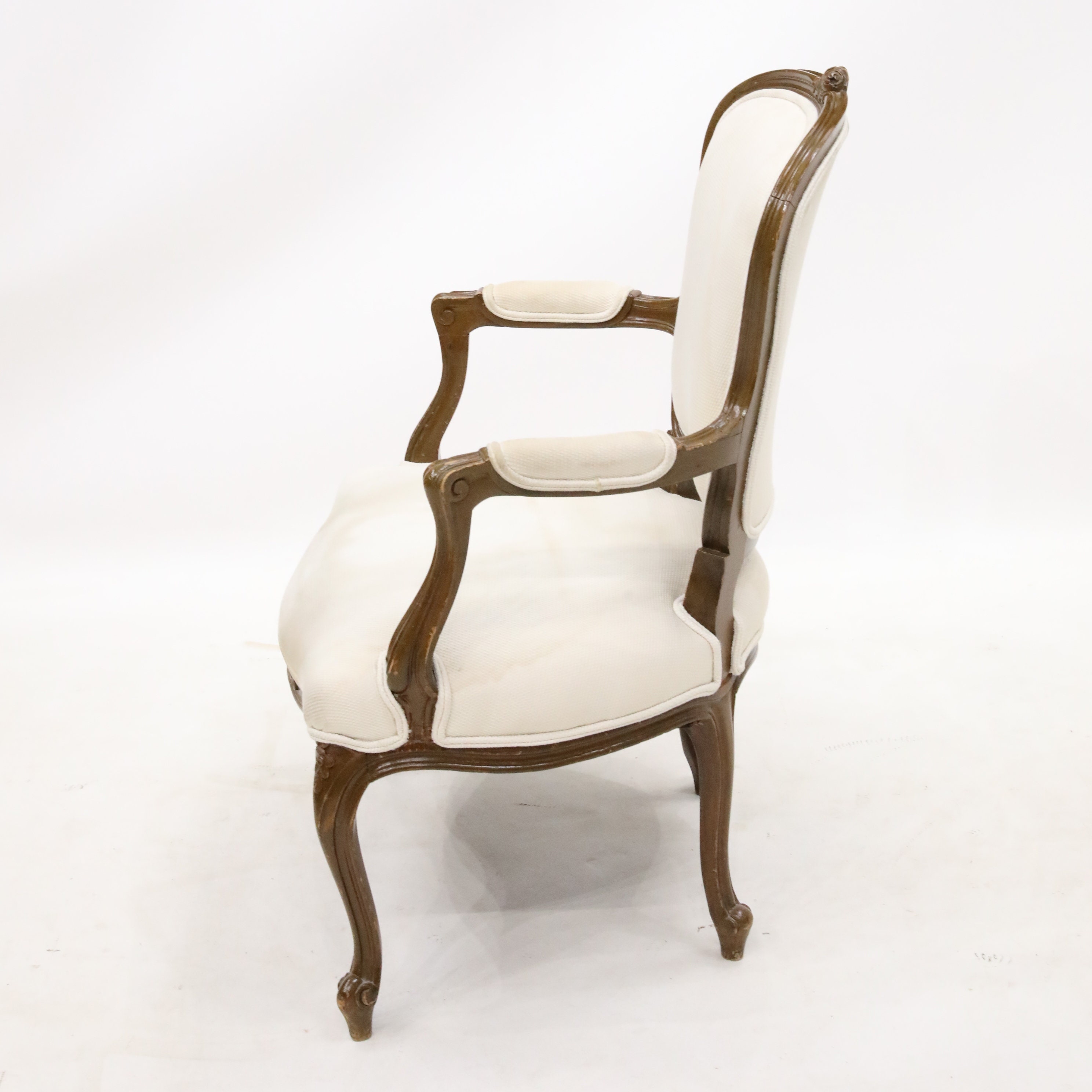 Vintage French Louis Philippe Style Armchair Cream Upholstery FREE UK ...